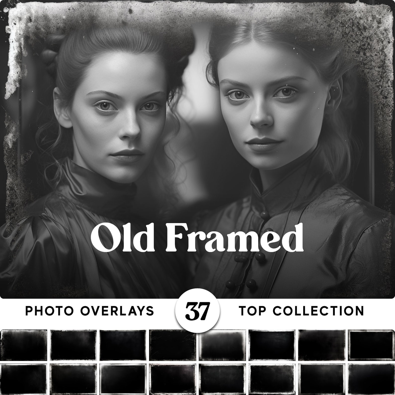 Old Framed Photo Paper Overlays, Vintage Overlays, Aged Texture, Photo ...