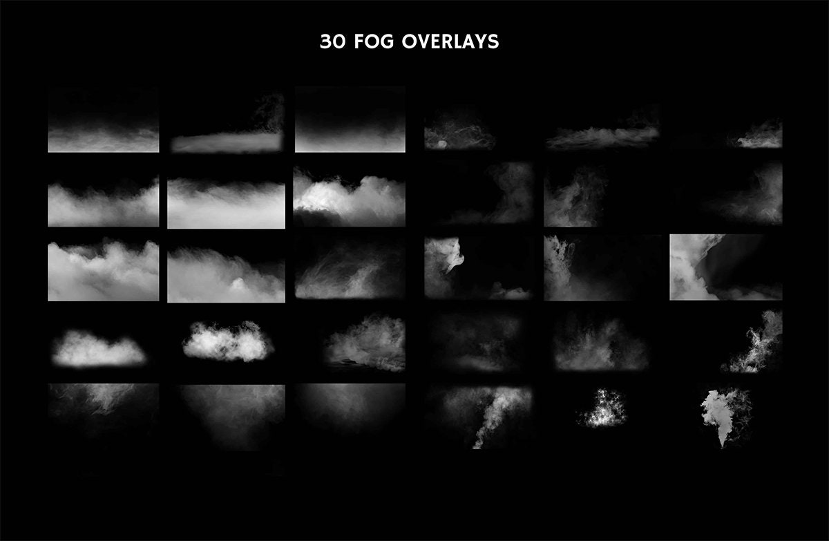 30 Fog Photo Overlays, Digital Fog, Overlays Photoshop, Texture ...