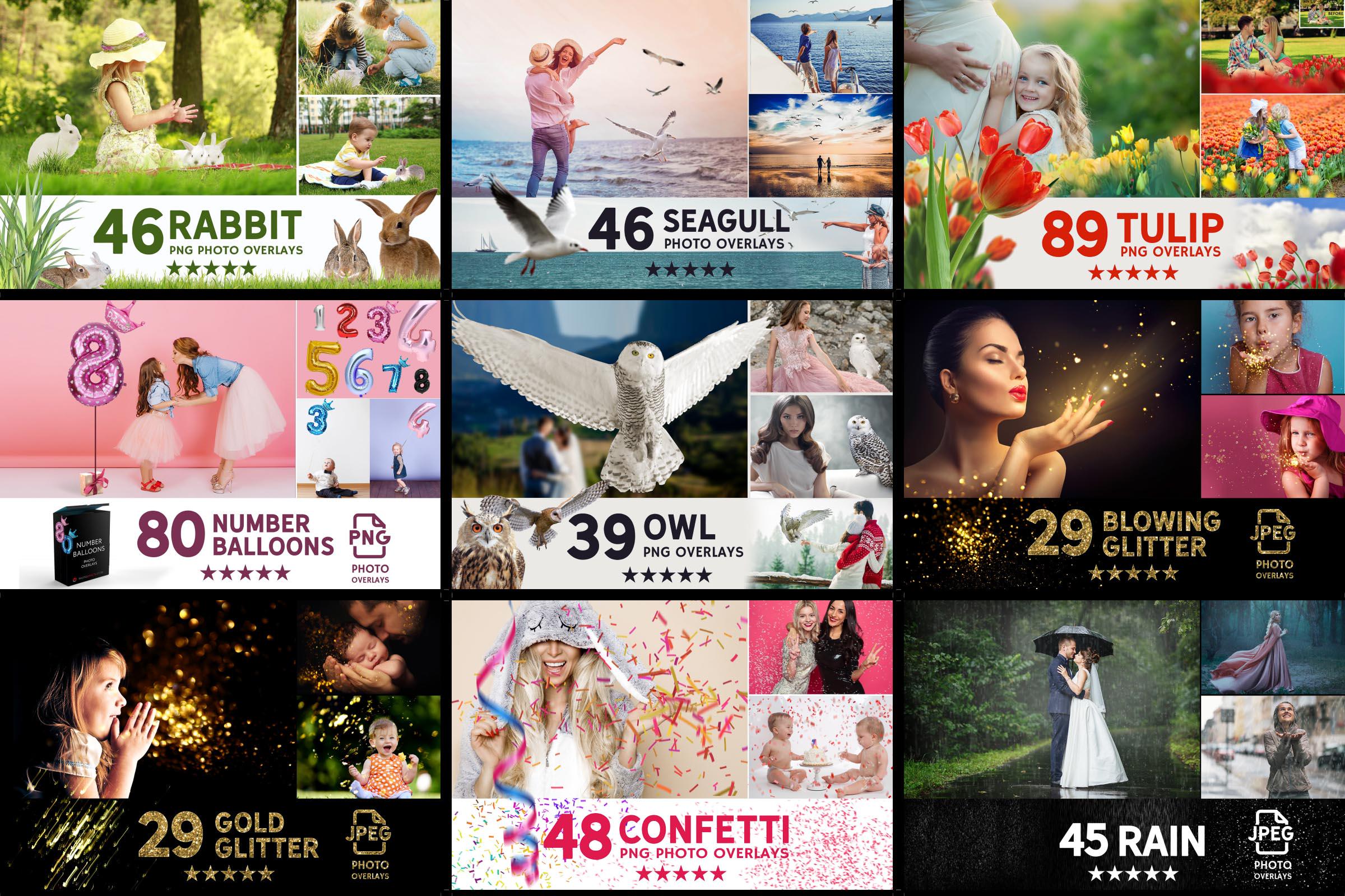 3700+ Photo Overlays Huge Bundle + FREE Updates. Photoshop Overlays ...