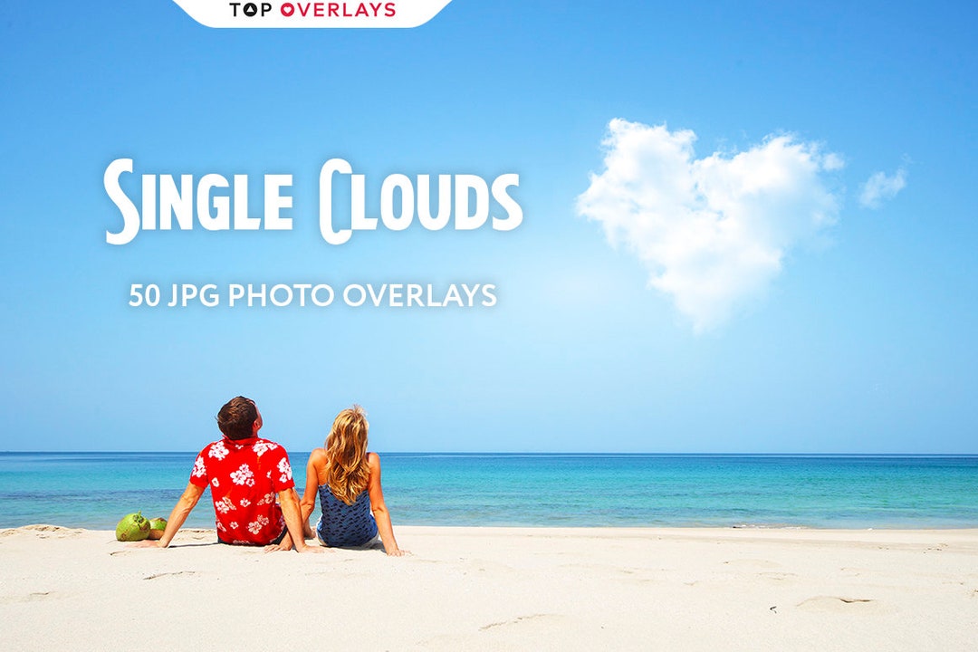 50 Single Clouds Photo Overlays, Sunset Overlays, Digital Sky ...
