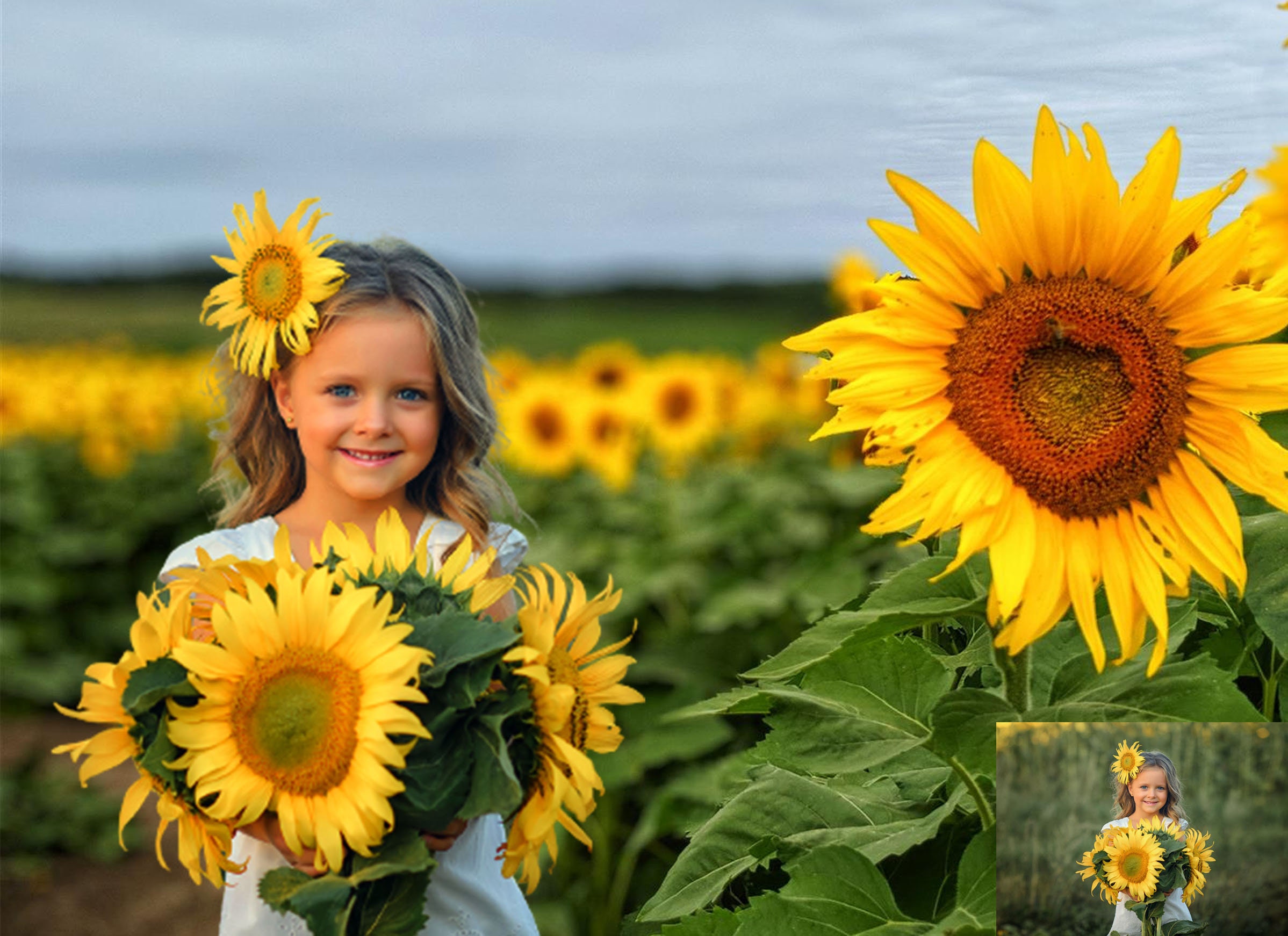 Sunflower Photo Overlays and Backdrops, Flower Overlays Png, Photo ...