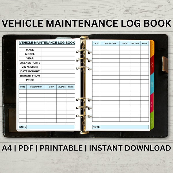 Car Maintenance Check List - Etsy