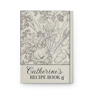 Custom Name Recipe Book Hardcover Journal Notebook Personalized Cook ...