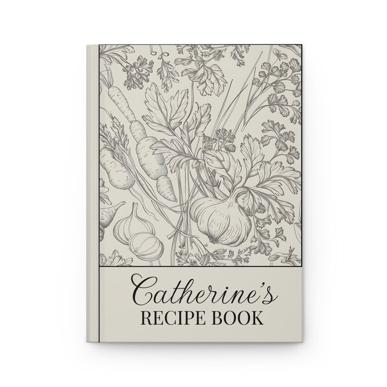Custom Name Recipe Book Hardcover Journal Notebook Personalized Cook ...