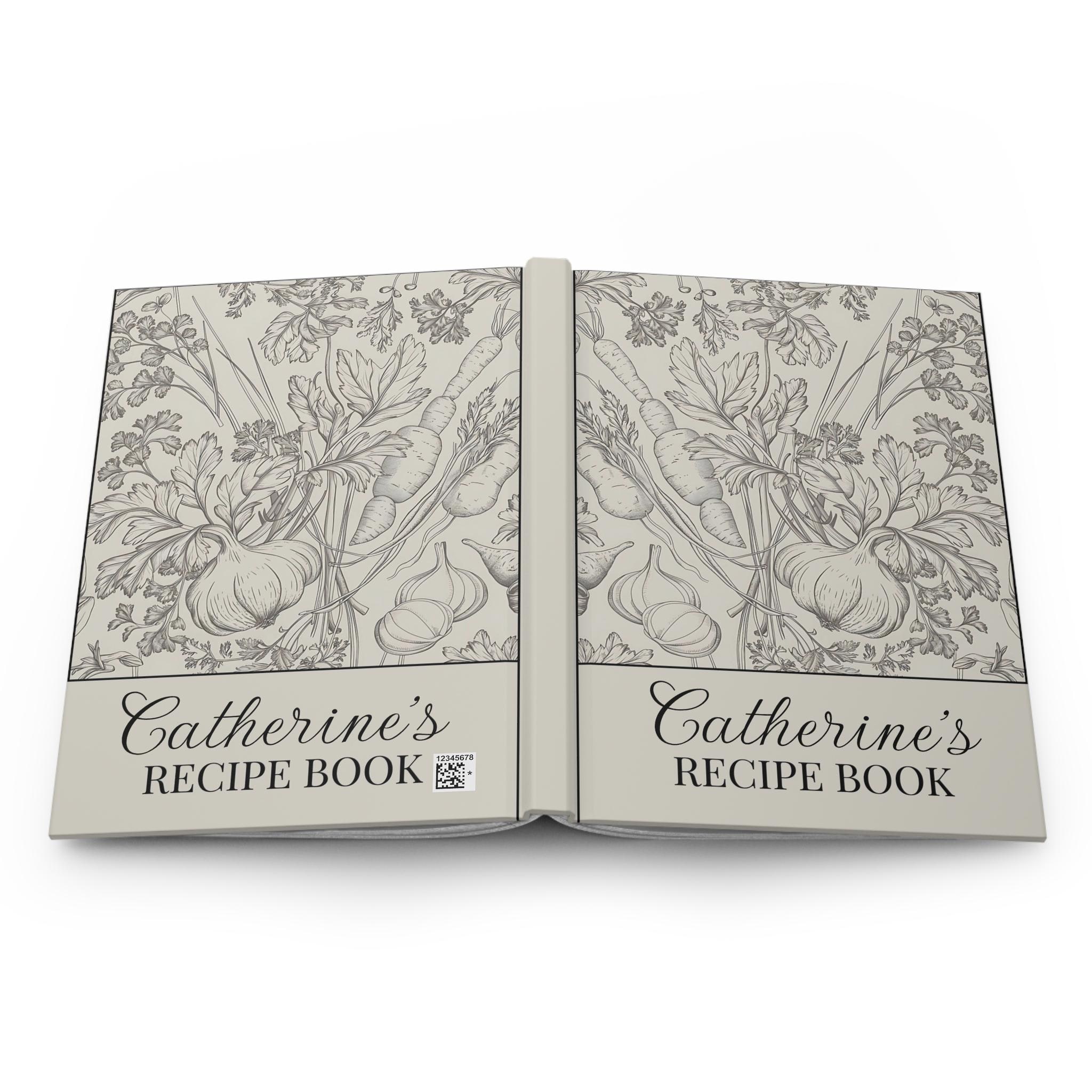 Custom Name Recipe Book Hardcover Journal Notebook Personalized Cook ...