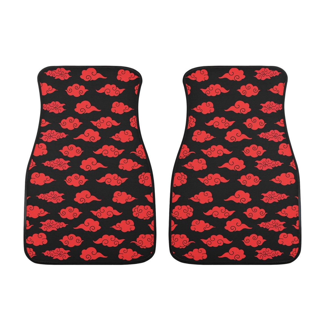 Anime Cloud Front Car Floor Mats Set Akatsuki Japanese Red - Etsy