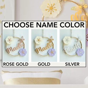 Personalized Baby First Name Flower Wreath Light Baby Shower Gift ...
