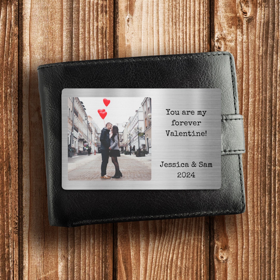 Custom Photo Wallet Card Personalized Picture Message Names Purse ...