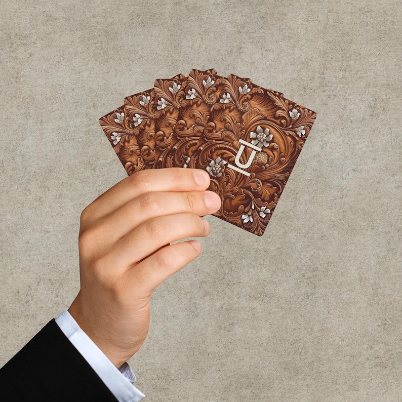 Custom Western Playing Cards Personalized Initials Brand Logo Family ...