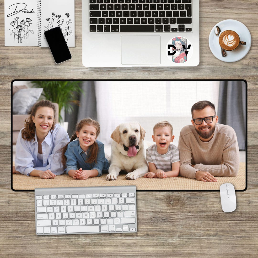 Custom Photo Desk Mat Personalized Family Picture Large Gaming Mouse ...