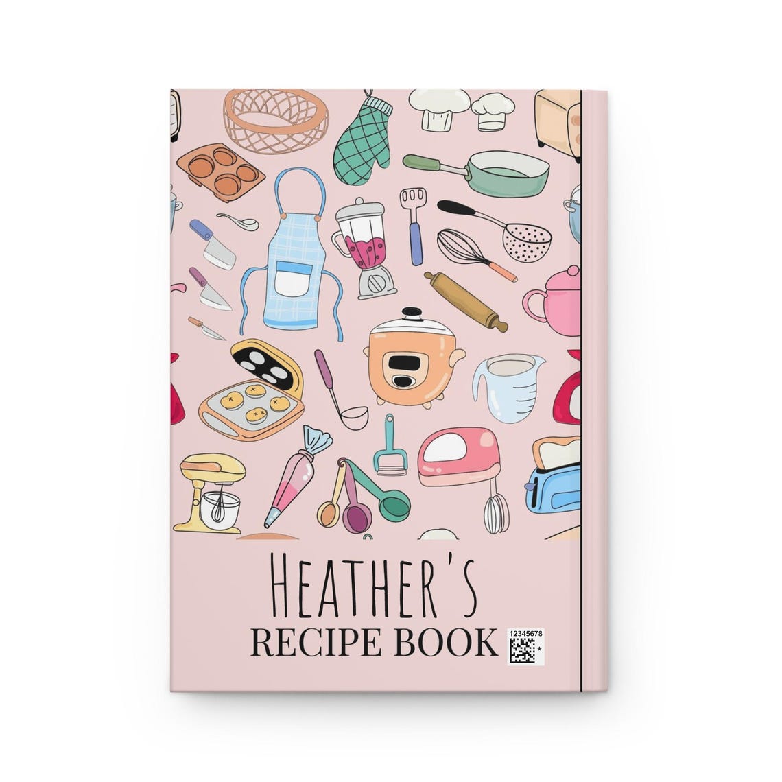 Custom Name Recipe Book Hardcover Journal Notebook Personalized Cook ...