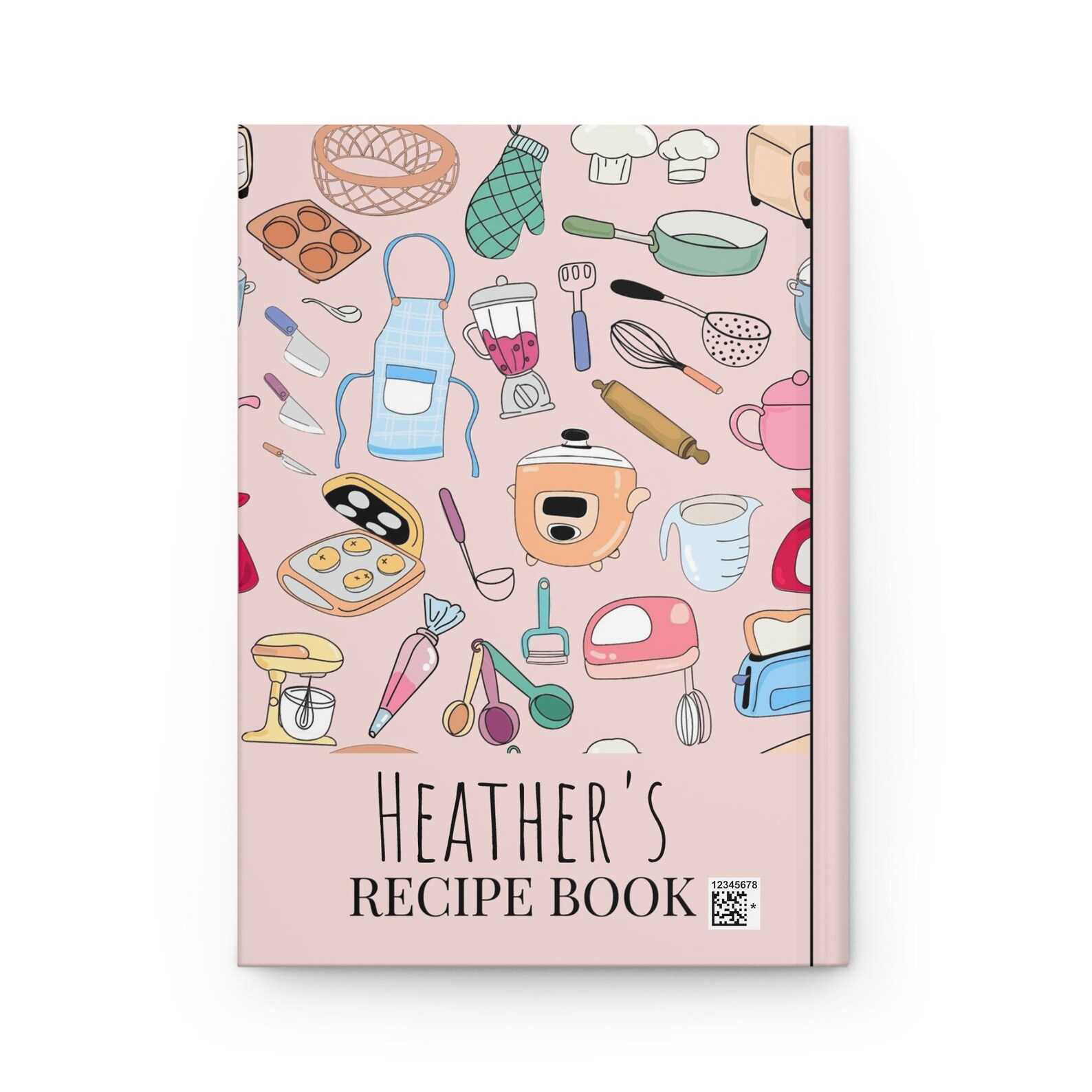 Custom Name Recipe Book Hardcover Journal Notebook Personalized Cook ...