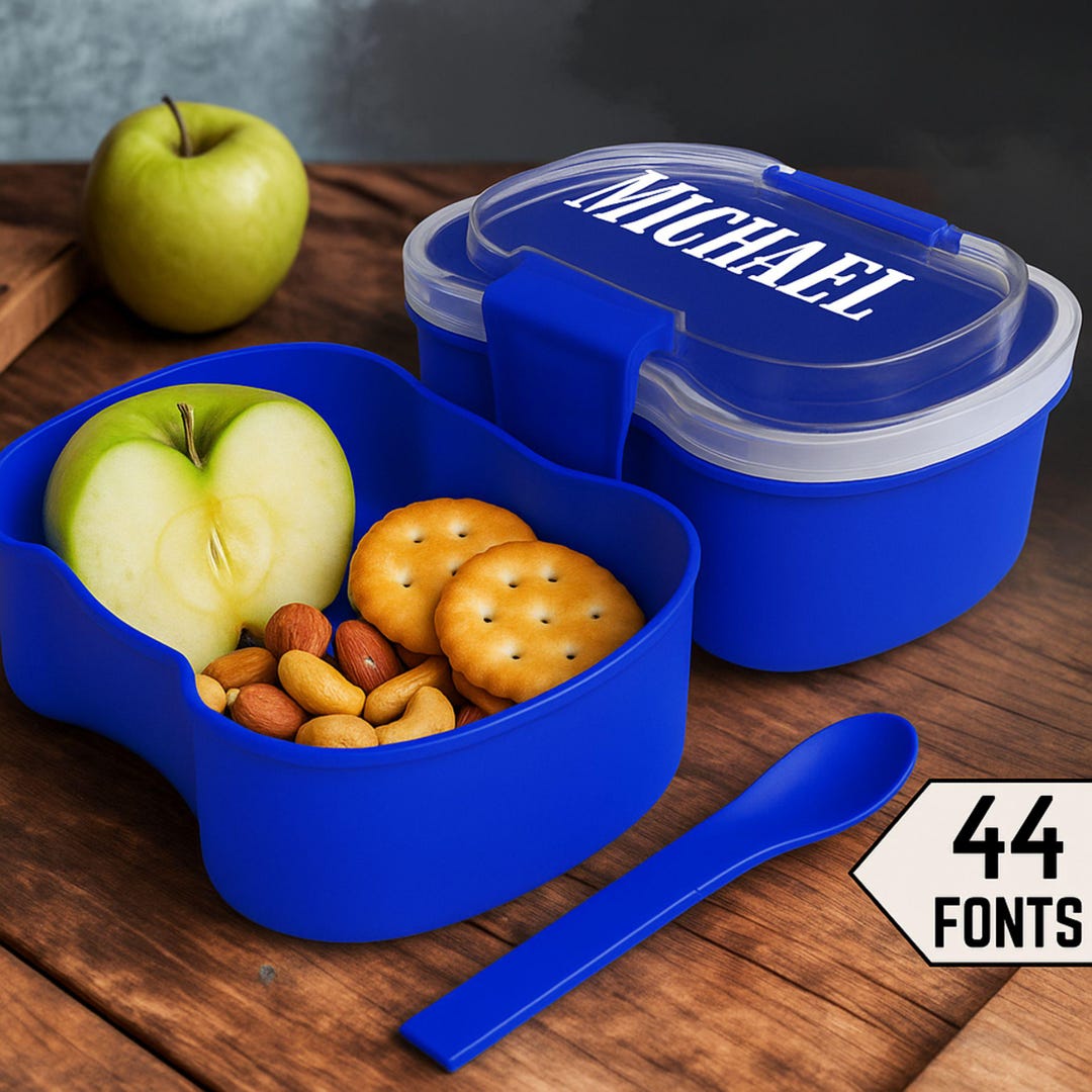 Personalized Name Lunch Box Custom Two-tier Food Storage Container ...