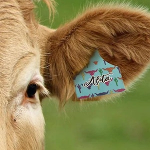 Custom Cow Ear Tag Personalized Cattle South Western Ranch Gift Name ...