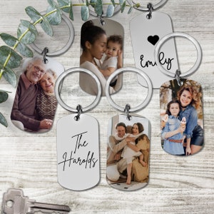 Custom Photo Keychain Personalized Metal Name Text Picture Keyring Car ...