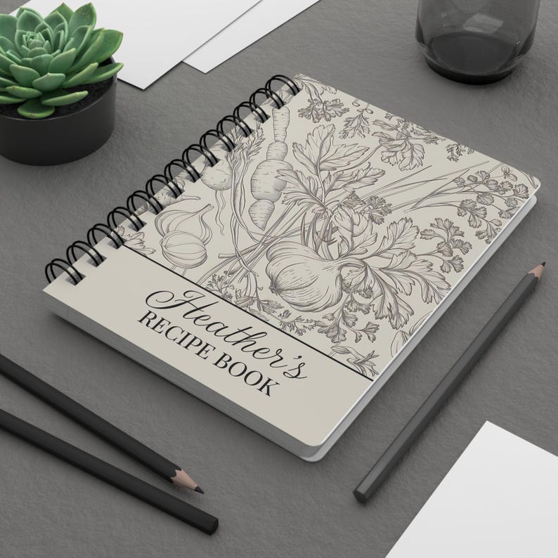 Custom Name Recipe Book Hardcover Journal Notebook Personalized Cook ...