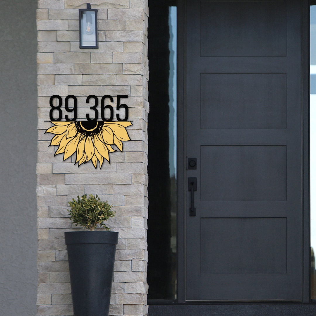 Custom House Numbers Metal Sign Personalized Family Wall Art Color ...