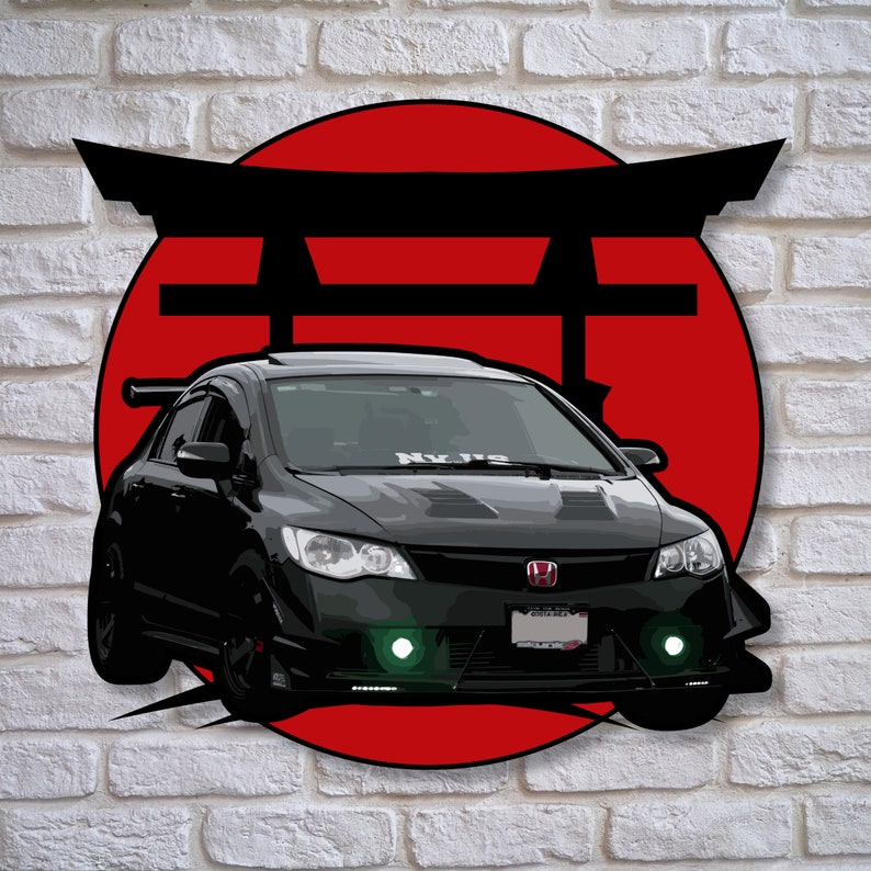 Custom Car Portrait Torii Gate Metal Sign Wall Art Hanging - Etsy