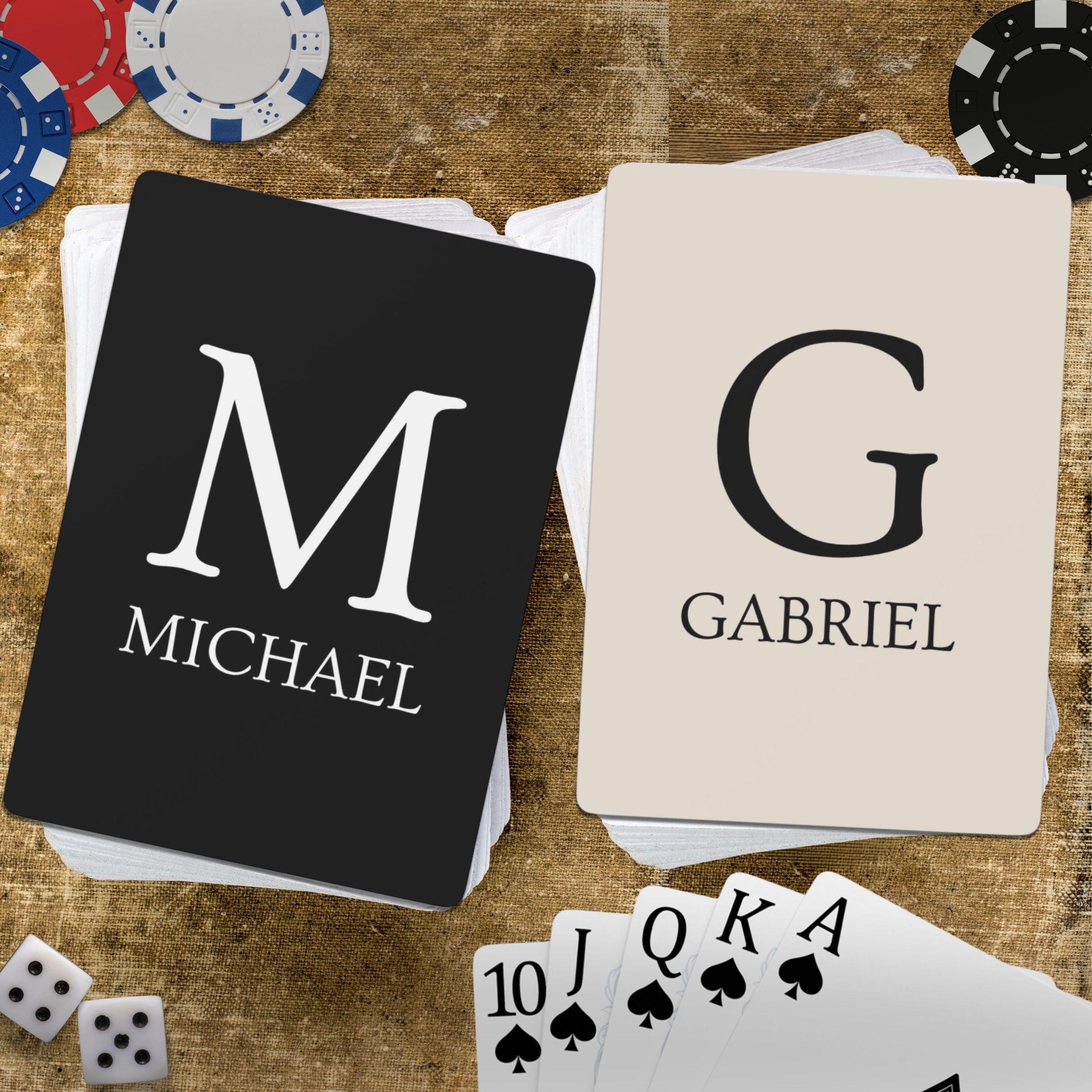 Custom Monogram Playing Cards Personalized Initial Name Poker Deck Game ...