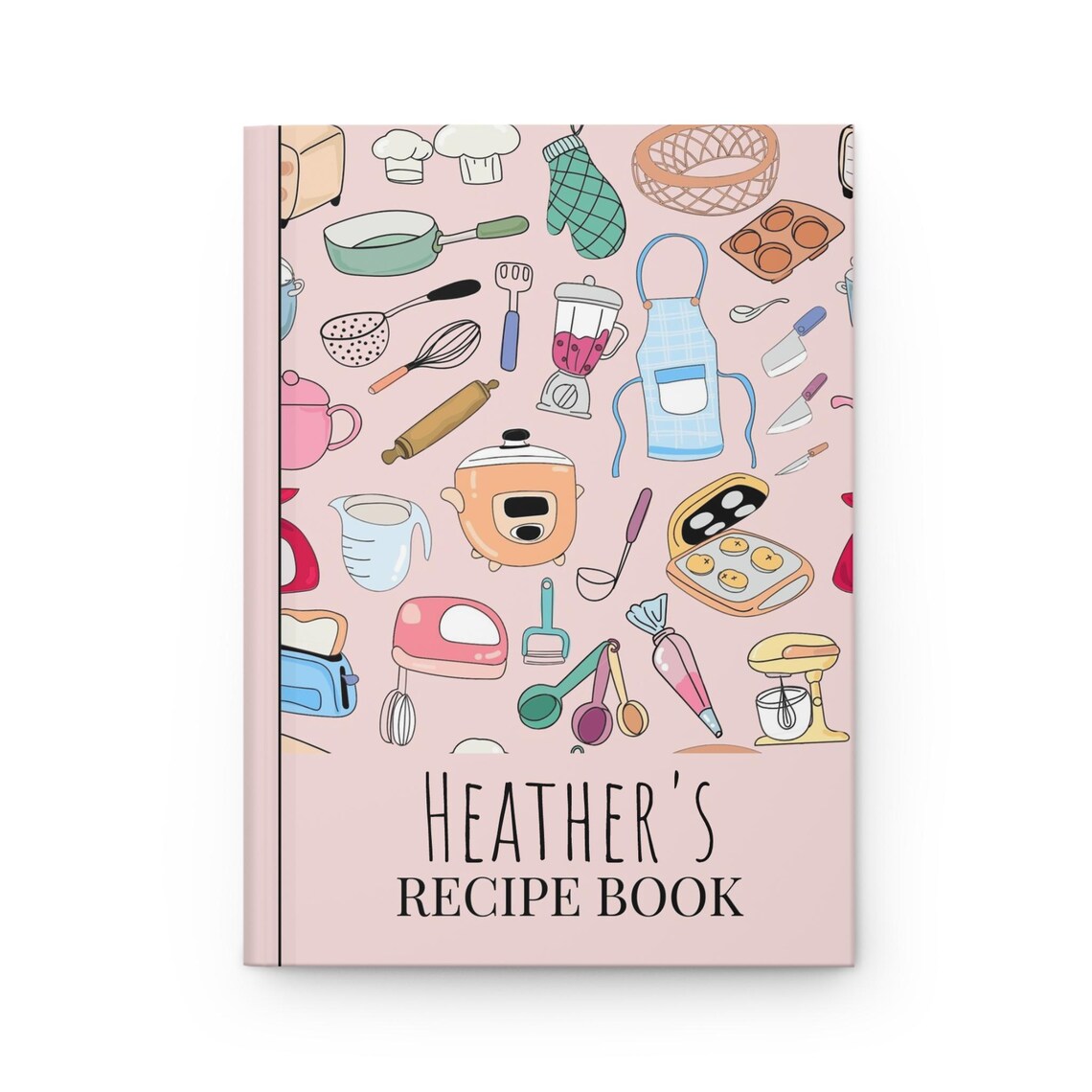 Custom Name Recipe Book Hardcover Journal Notebook Personalized Cook ...