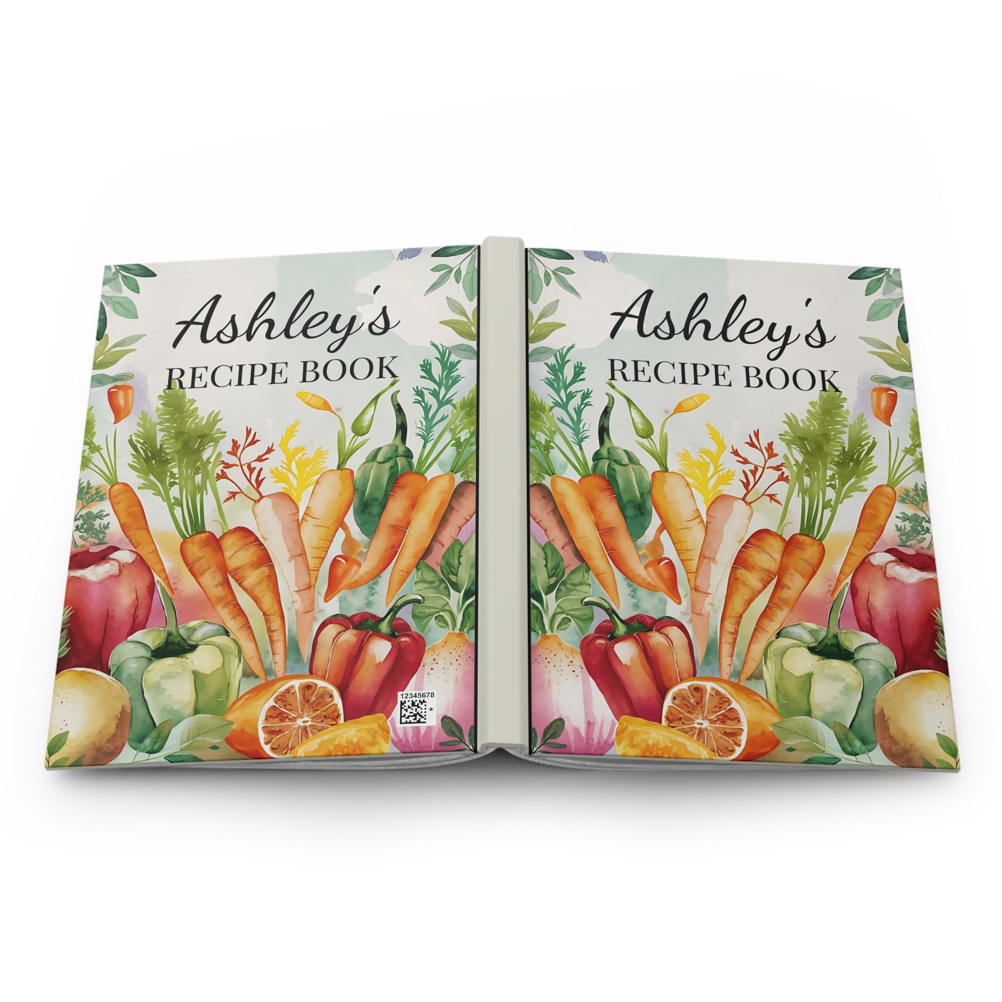 Custom Name Recipe Book Hardcover Journal Notebook Personalized Cook ...