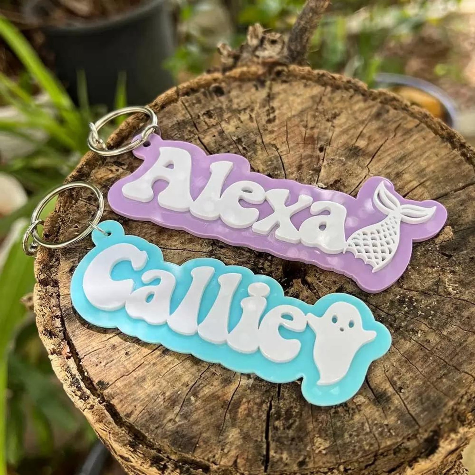 Personalized Name Keychain Bag Backpack Retro Charm Cute Icon Custom ...