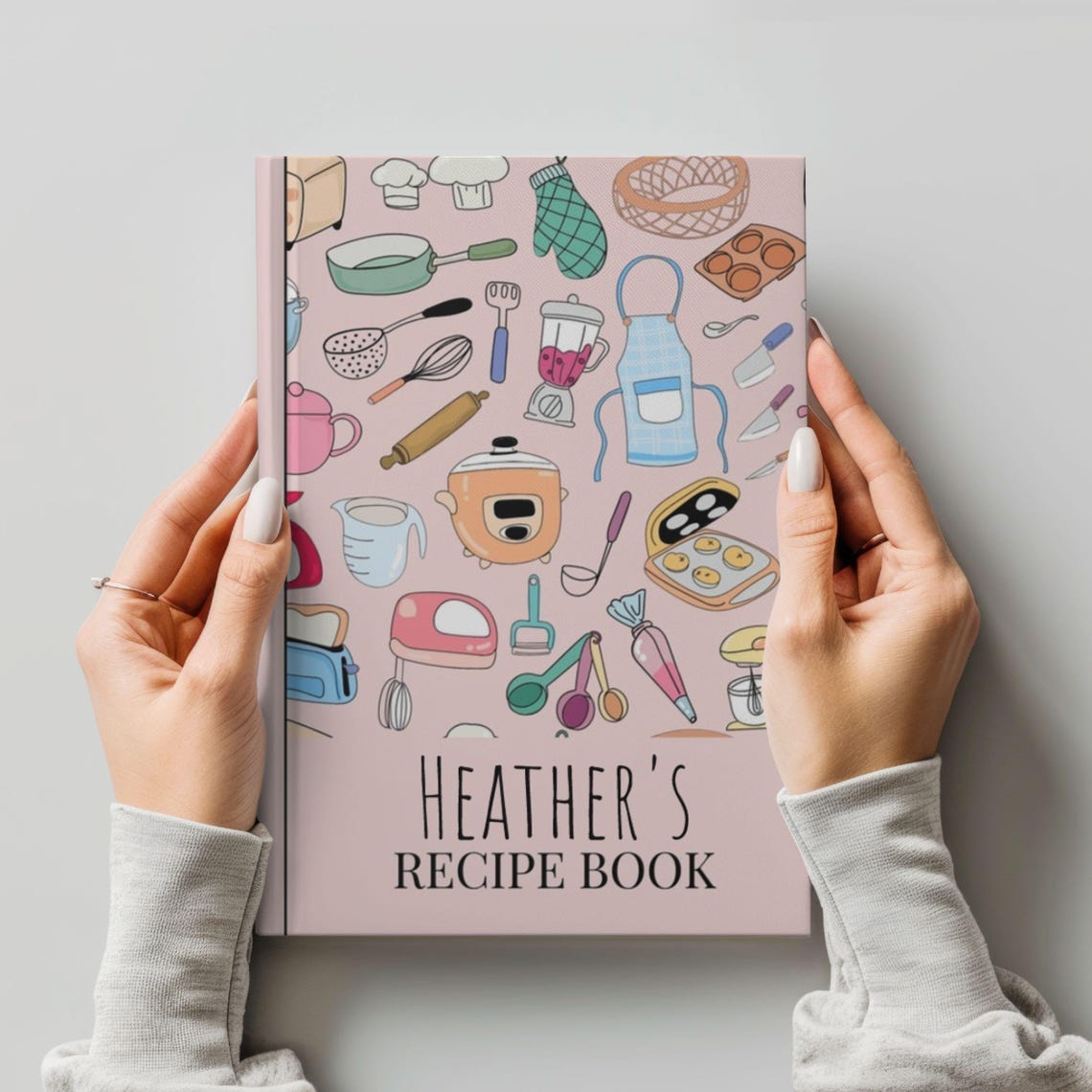 Custom Name Recipe Book Hardcover Journal Notebook Personalized Cook ...