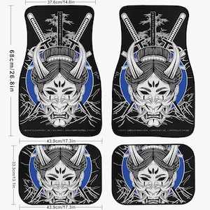 Female Samurai Car Floor Mats JDM Floor Mats JDM Car Mats Japanese Art ...