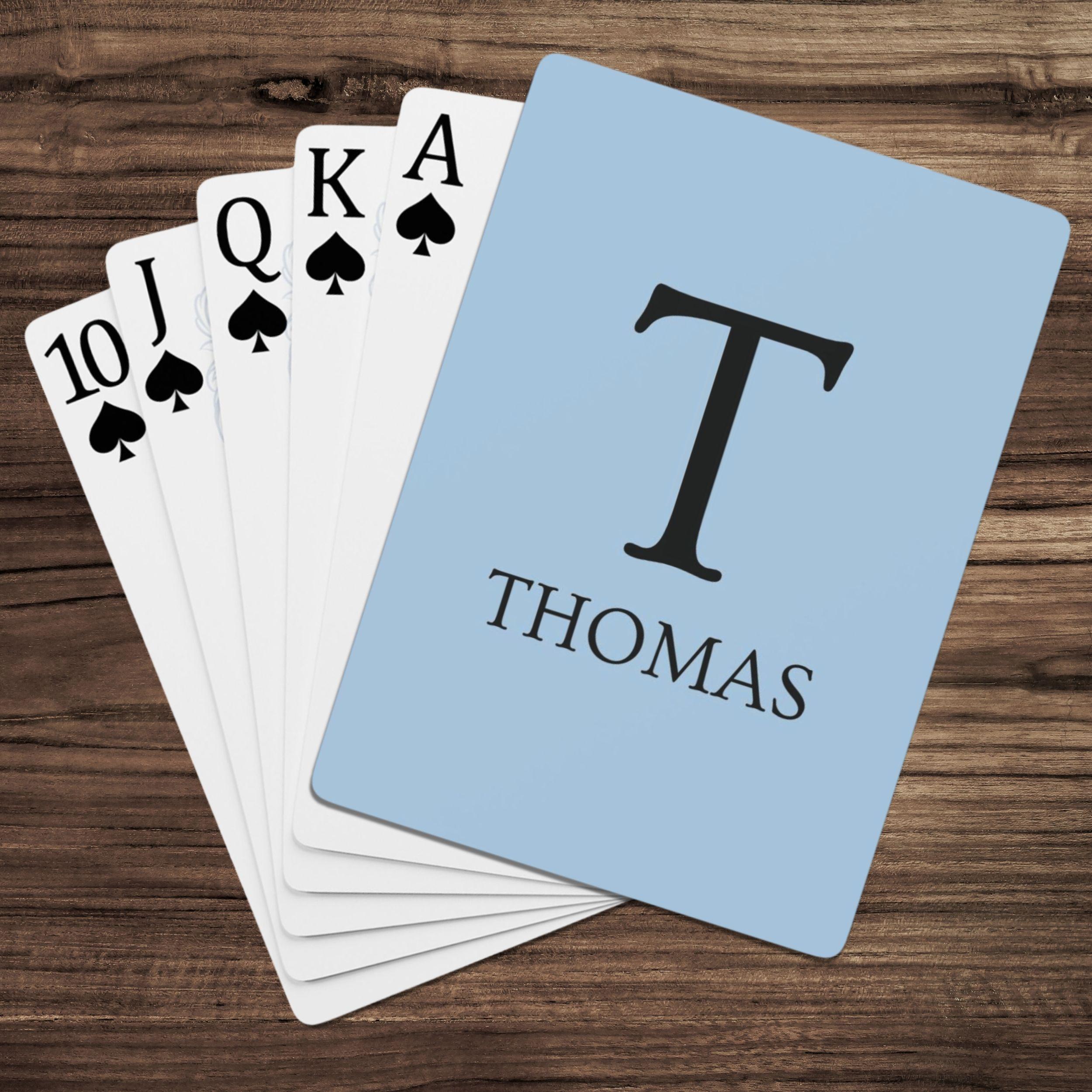 Custom Monogram Playing Cards Personalized Initial Name Poker Deck Game ...