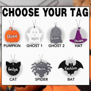 Personalized Halloween Name Boo Basket Tag Custom Spooky Bucket Tags ...