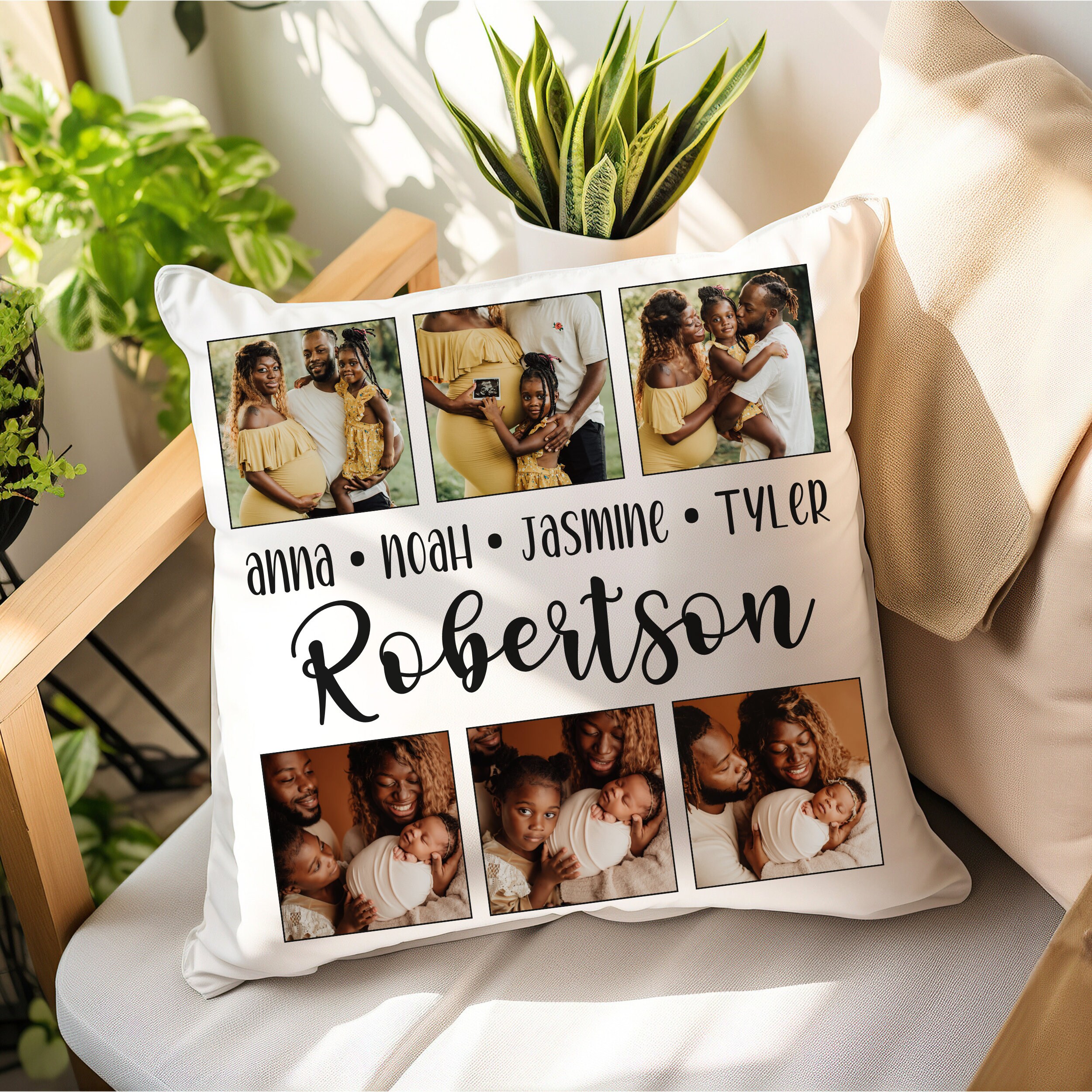 Custom Family Photo Collage Throw Pillow Personalized Picture - Etsy