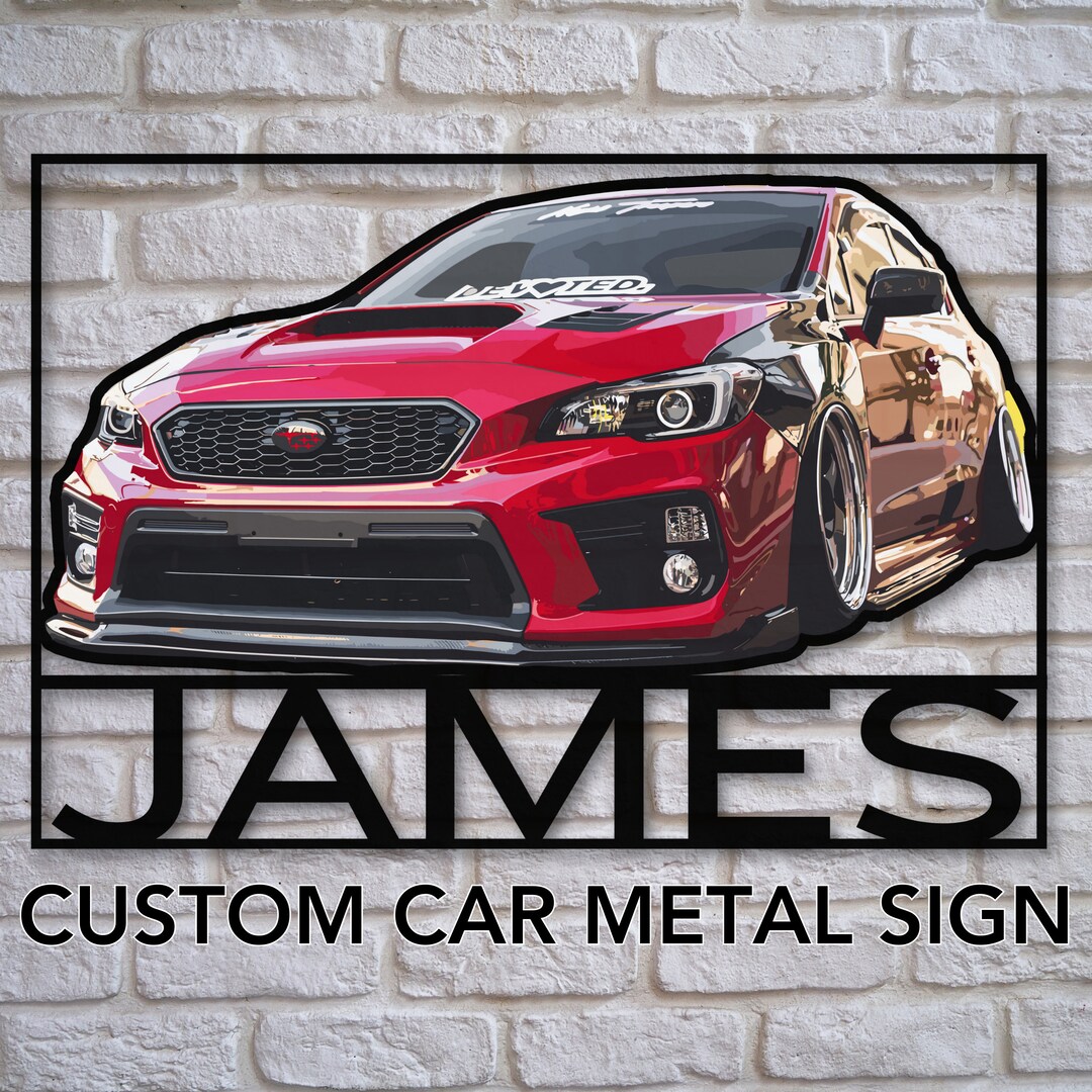 Custom Car Photo Metal Sign Wall Decor Personalized Name Colorful ...