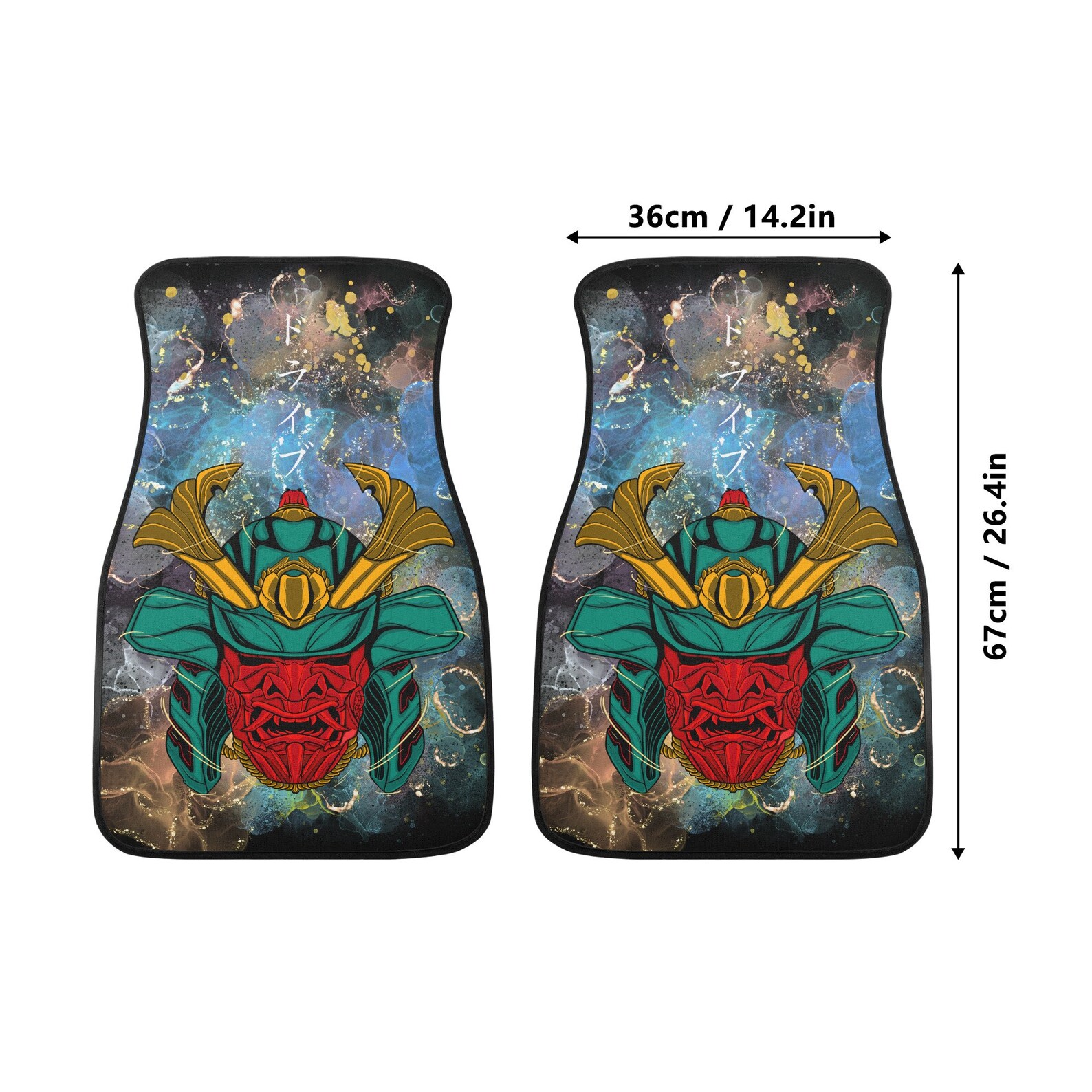 Samurai Art Car Floor Mats Set Custom JDM Car Mats Japanese Inspired ...