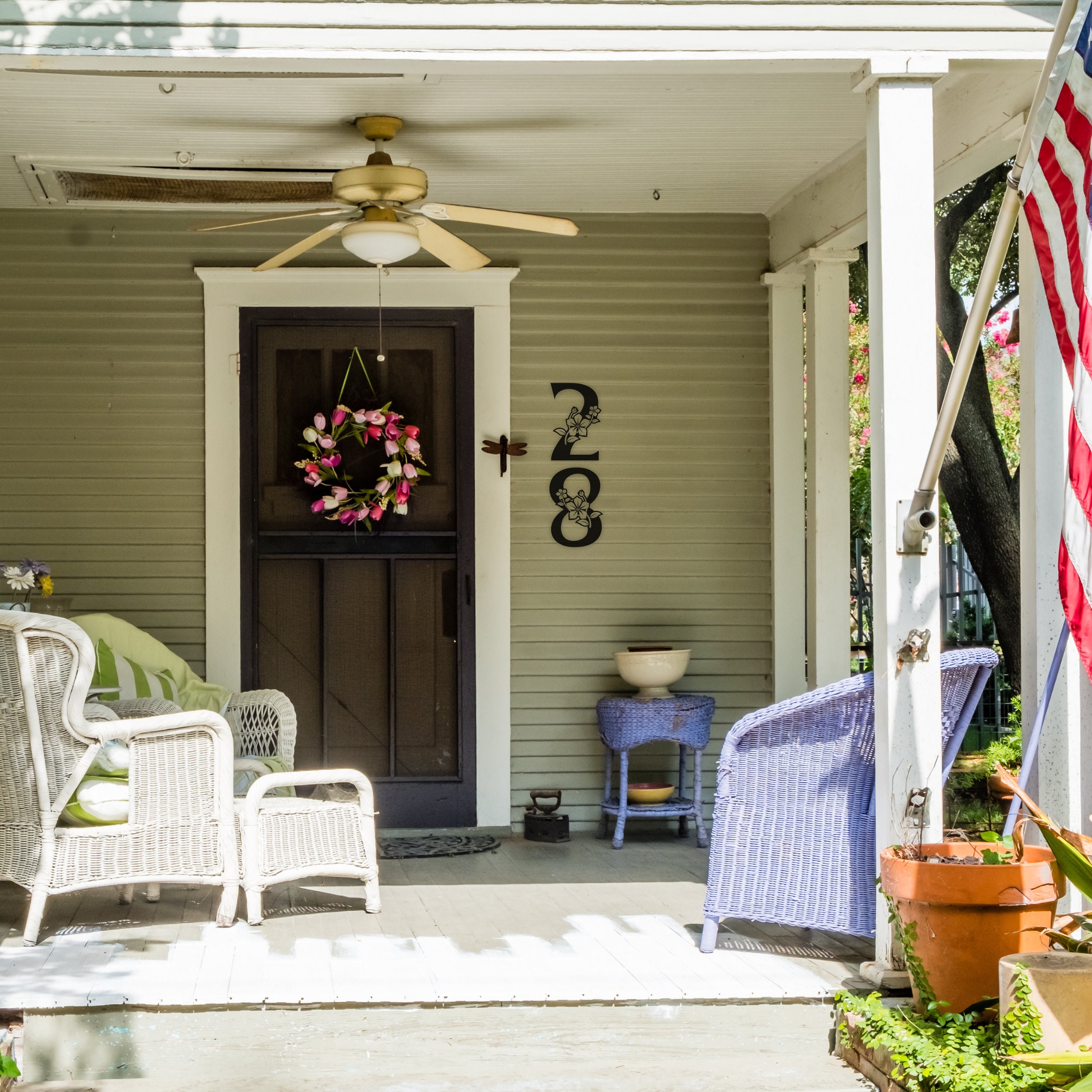 Custom Floral House Numbers Letters Modern Metal Wall - Etsy