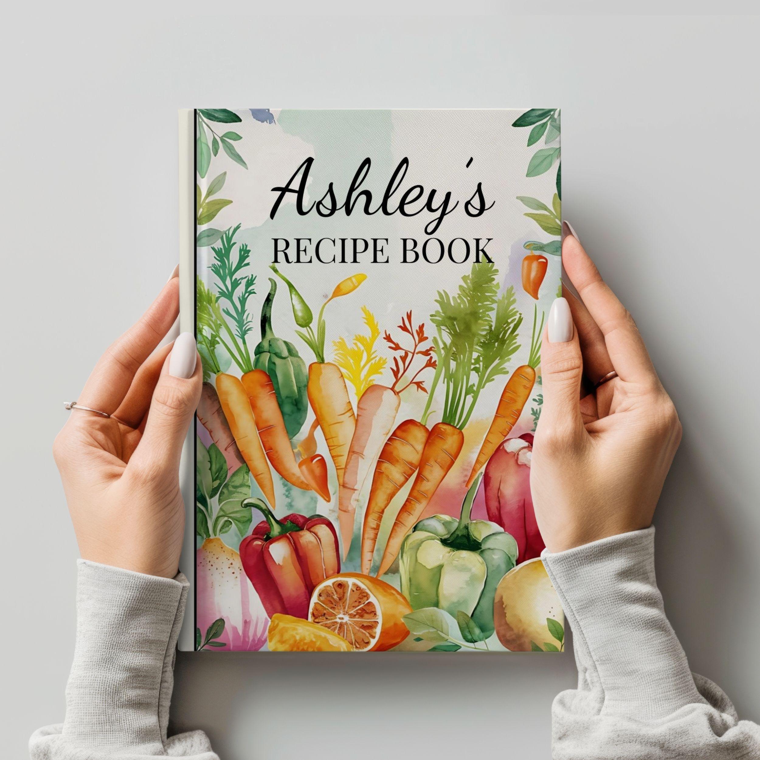 Custom Name Recipe Book Hardcover Journal Notebook Personalized Cook ...