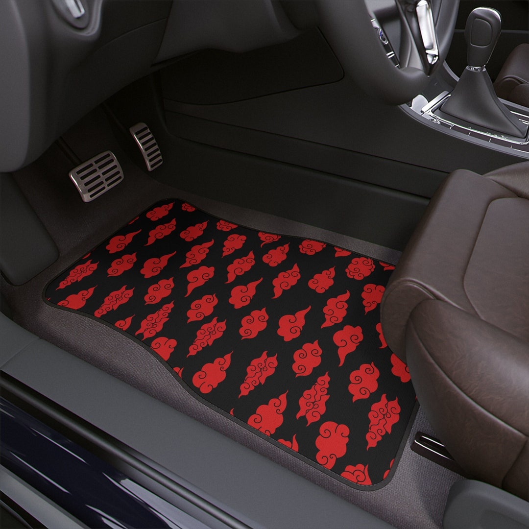 Anime Cloud Front Car Floor Mats Set Japanese Red Cloud Anime Car Mat ...