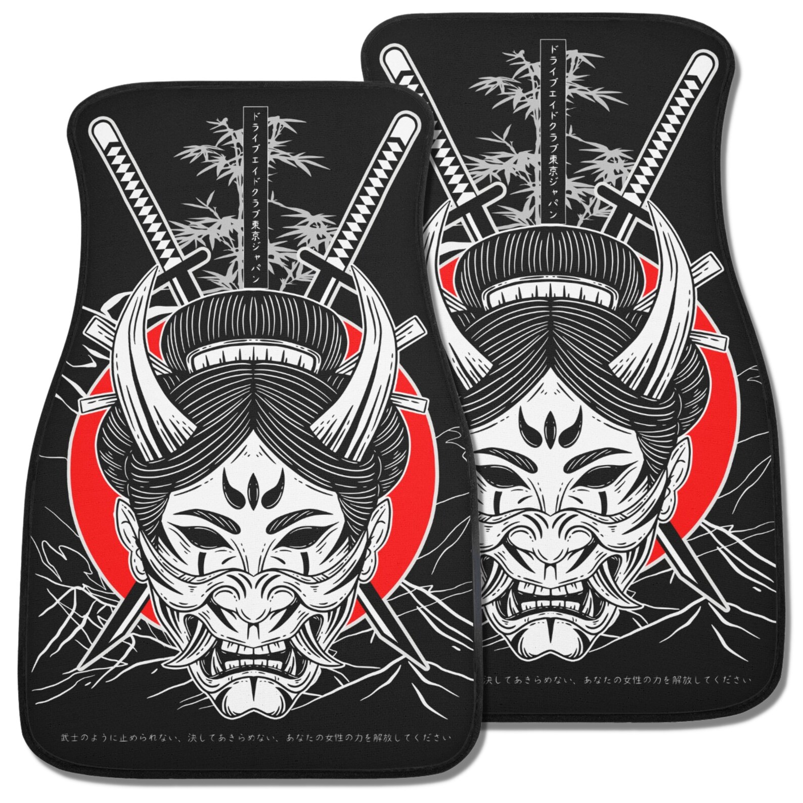 Female Samurai Car Floor Mats JDM Floor Mats JDM Car Mats Japanese Art ...