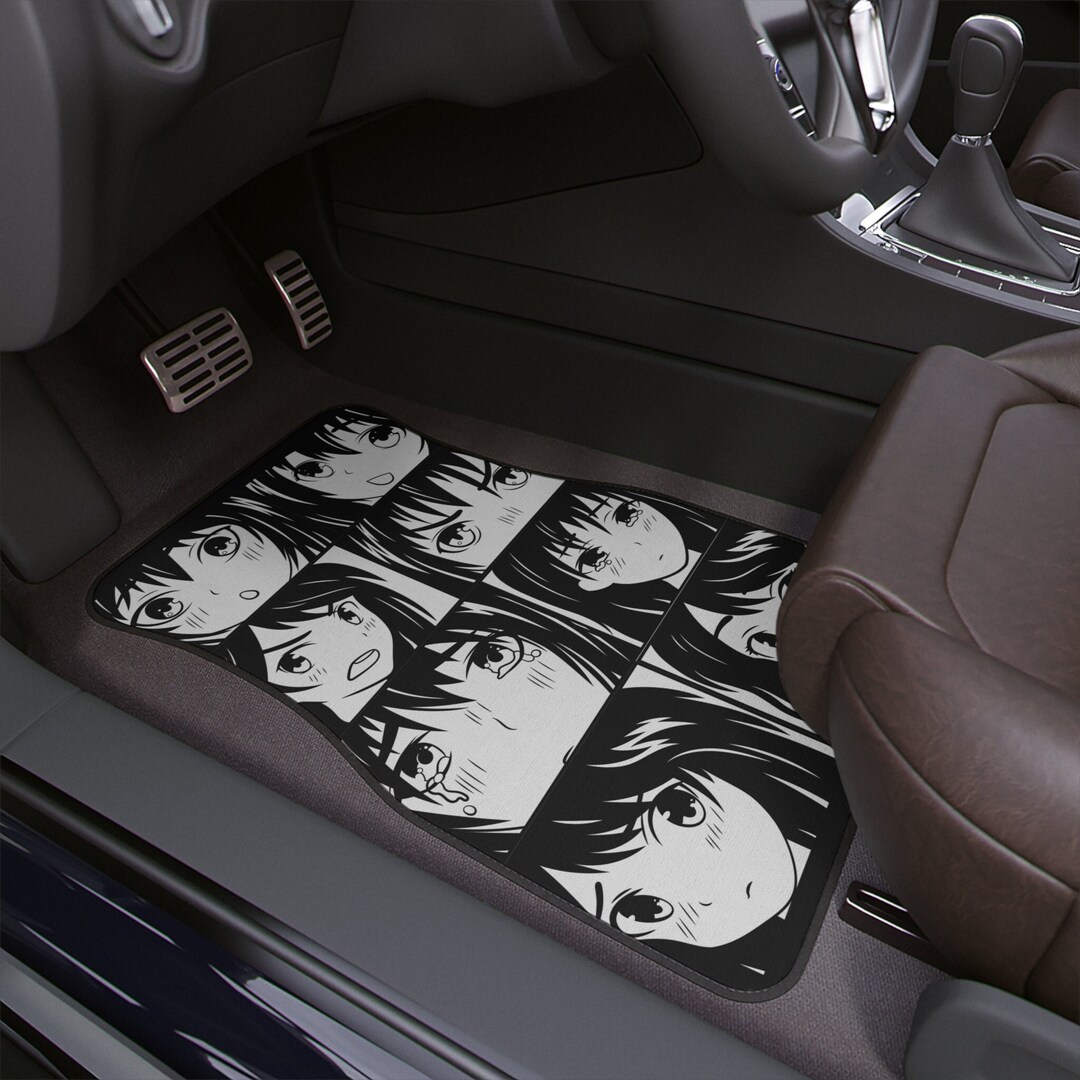 Anime Girl Front Car Floor Mats Set Custom JDM Car Mats Anime Design ...
