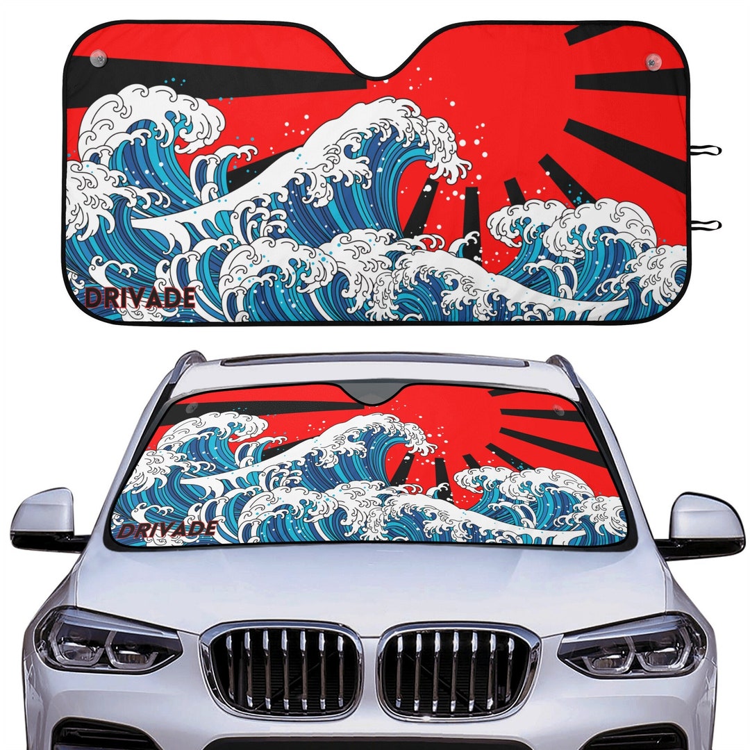 Kanagawa Wave JDM Car Sunshade Japanese Foldable Windshield Shade ...
