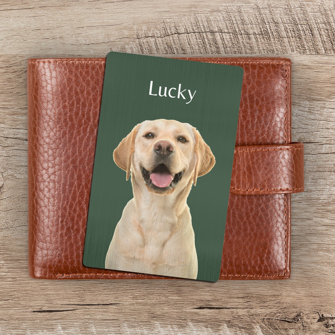 Custom Pet Photo Wallet Card Personalized Picture Name Purse Insert Dog ...
