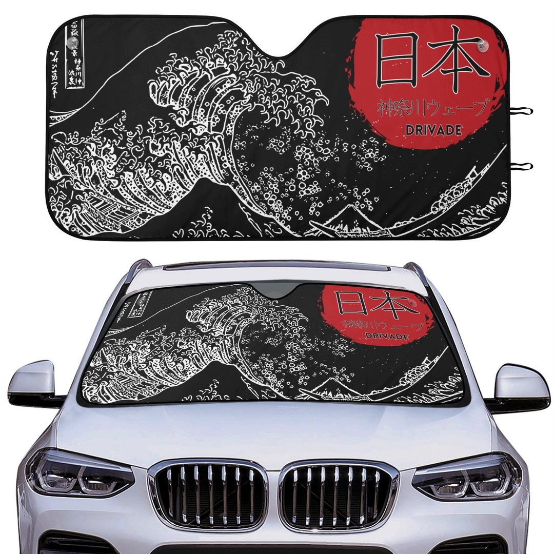 Kanagawa Wave Graphic Car Auto Sunshade Japanese Inspired JDM Car ...