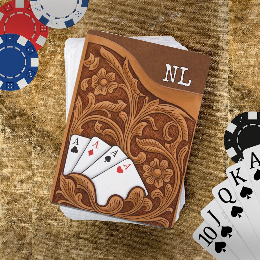 Custom Western Playing Cards Personalized Initials Date Family Poker ...