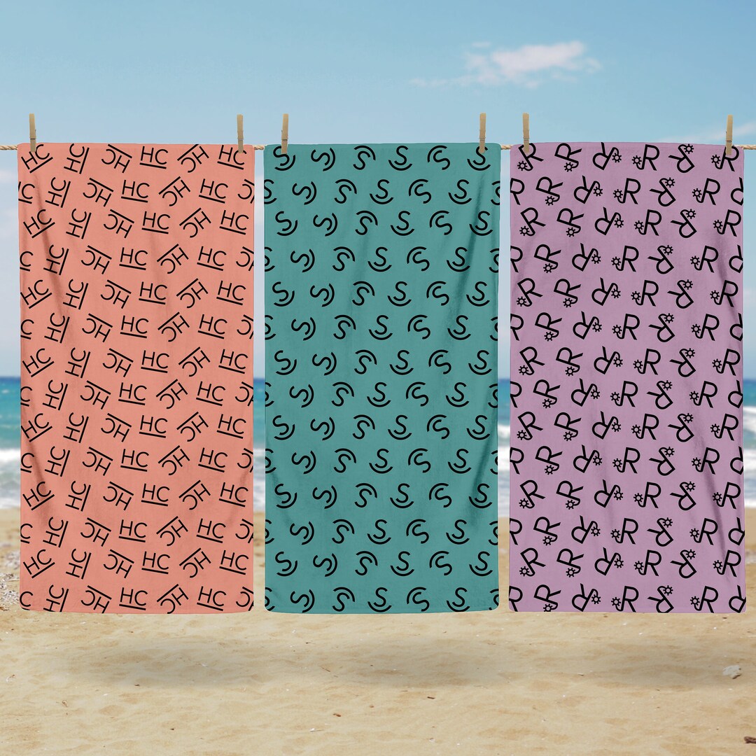 Custom Logo Beach Towel Personalized Cattle Brand Round Pool Blanket ...