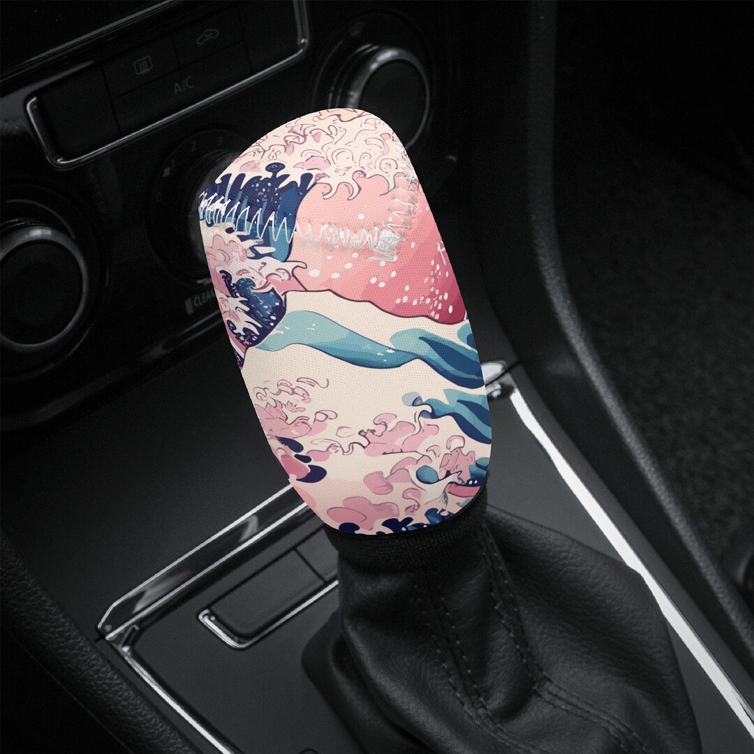 Kanagawa Wave Pink Car Shift Knob Boot Cover Japanese Sakura Gift JDM ...