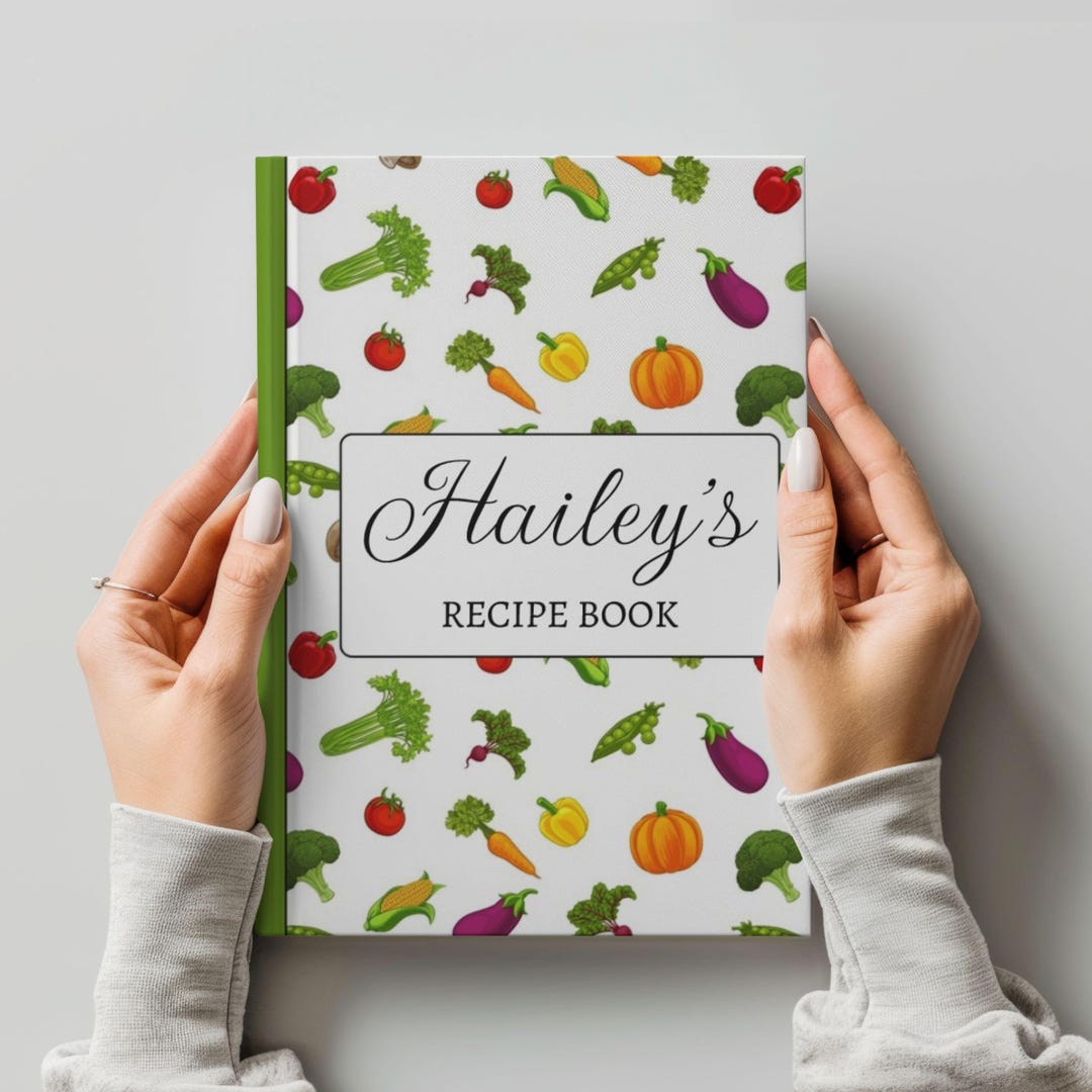 Custom Name Recipe Book Hardcover Journal Notebook Personalized Cook ...