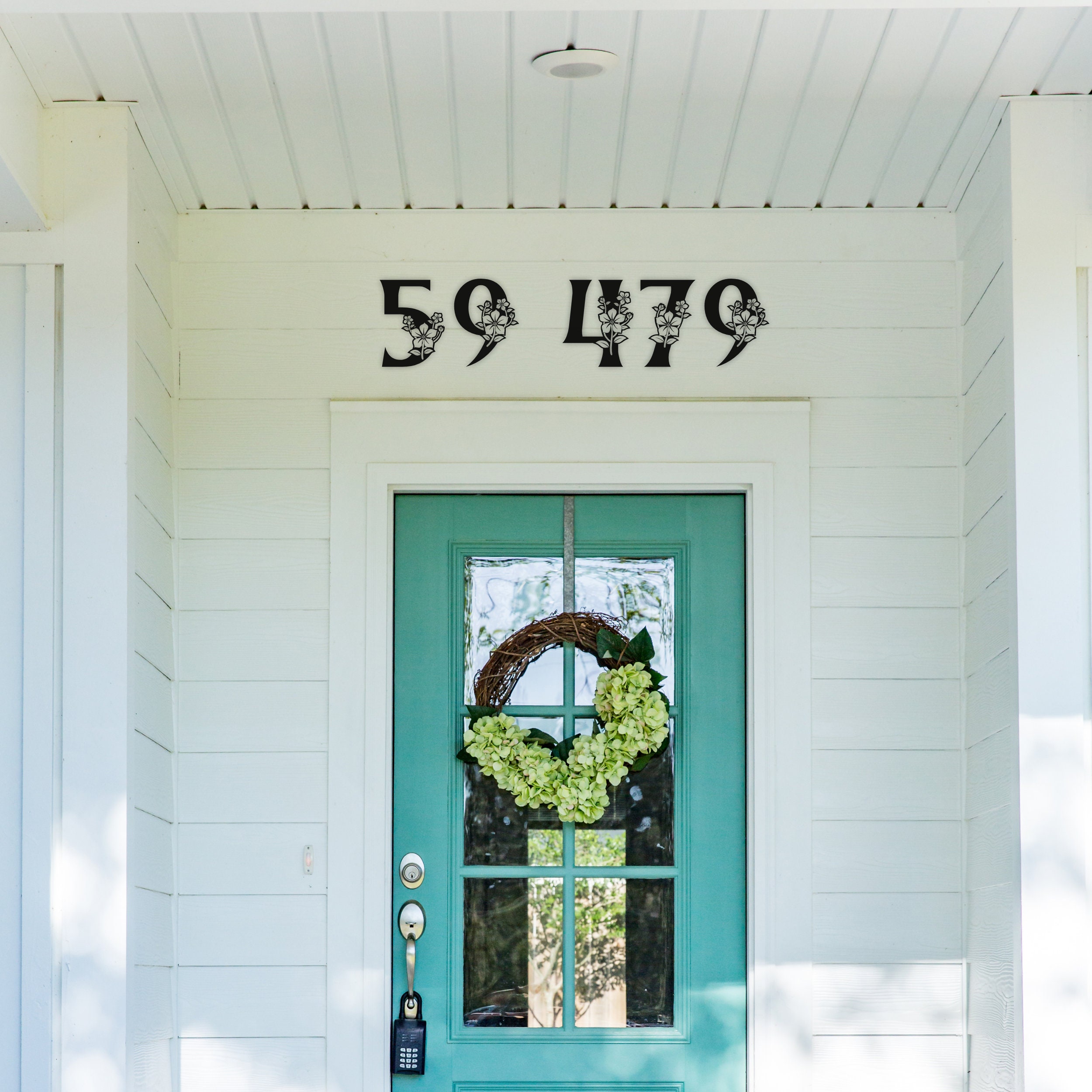 Custom Floral House Numbers Letters Modern Metal Wall - Etsy