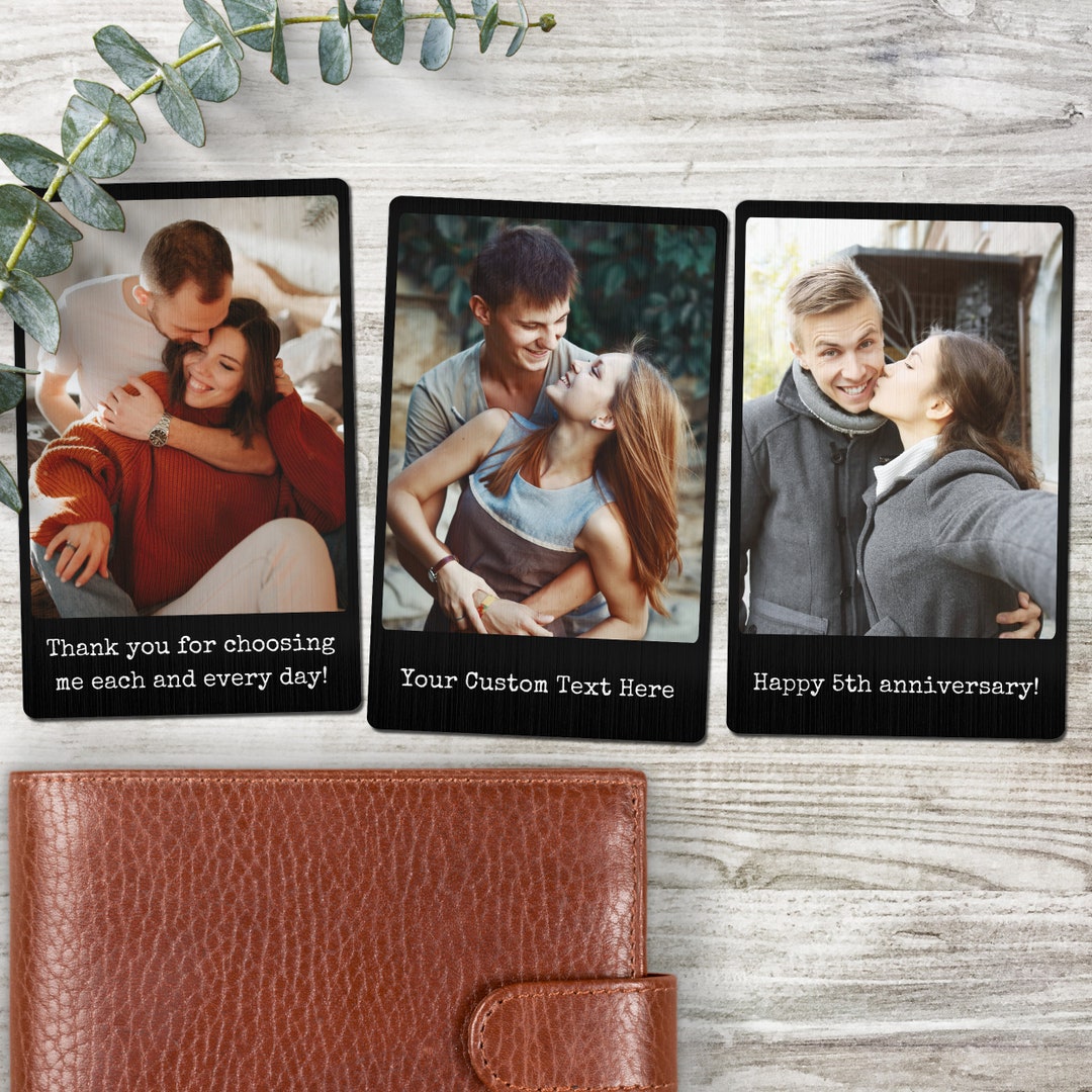 Custom Photo Wallet Card Personalized Picture Message Names Purse ...