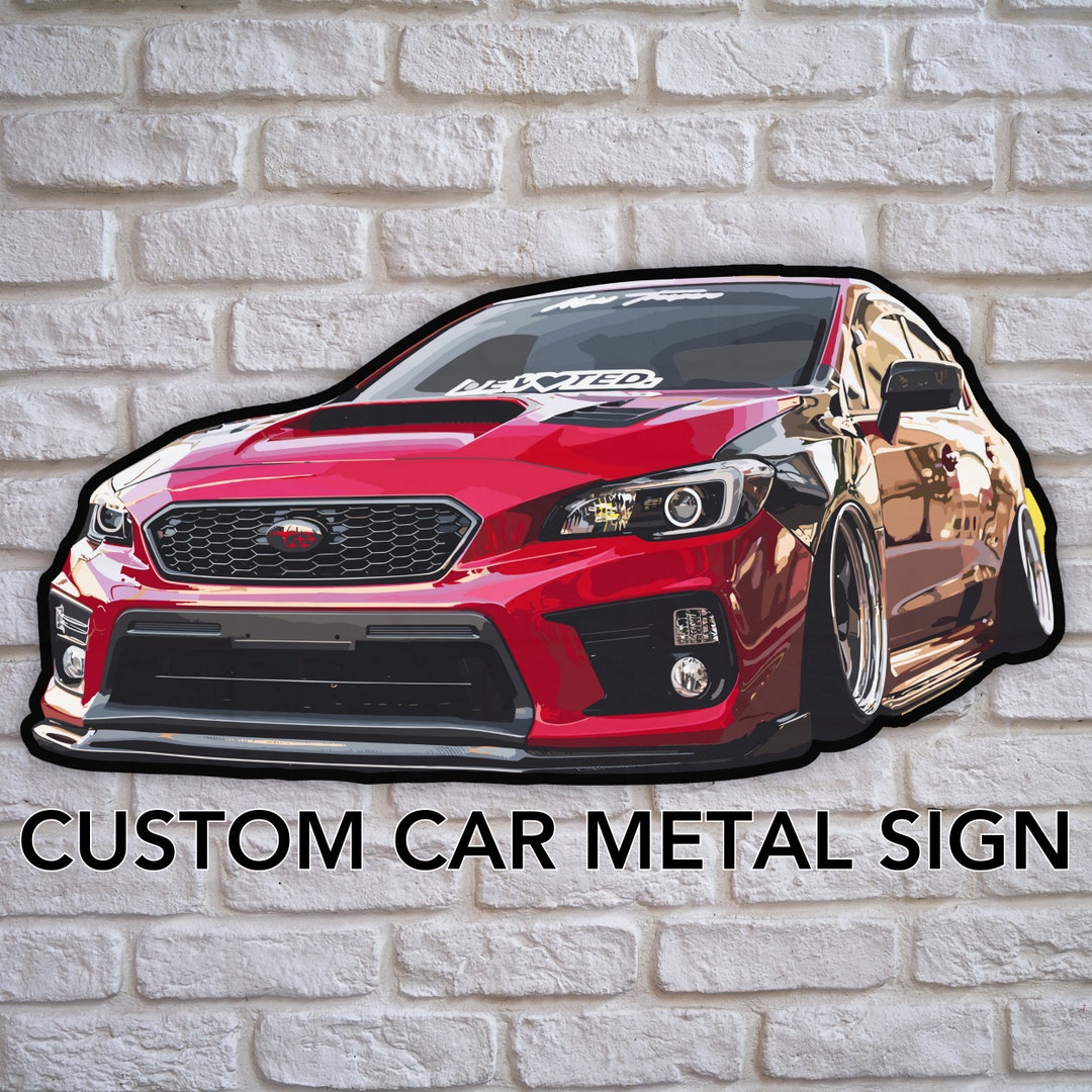 Custom Car Photo Metal Sign Wall Decor Personalized Colorful Garage ...