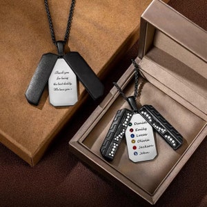 Custom Dad Photo Locket Necklace Personalized Picture Engraved Name ...