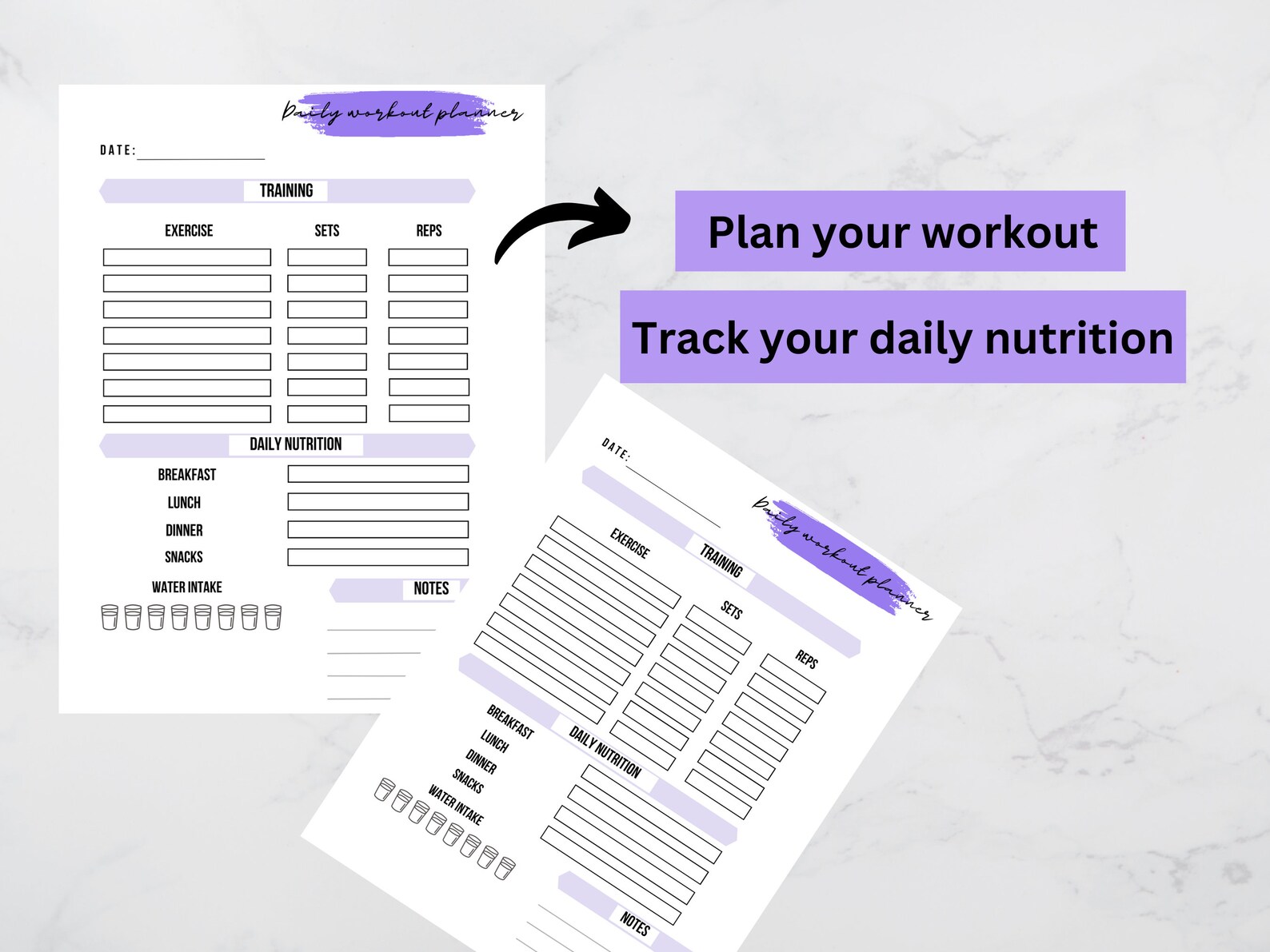 Workout Planner, PDF, Printable Workout Planner, Workout Planner ...